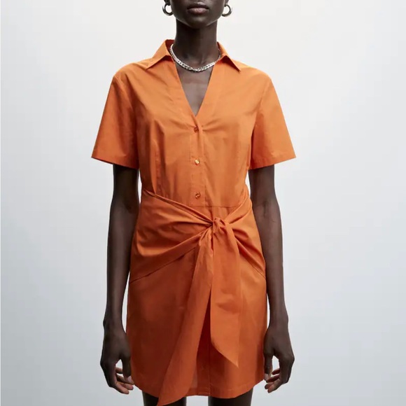 Mango | Dresses | Mango Orange Wrap Dress Nwt Size 4 | Poshmark